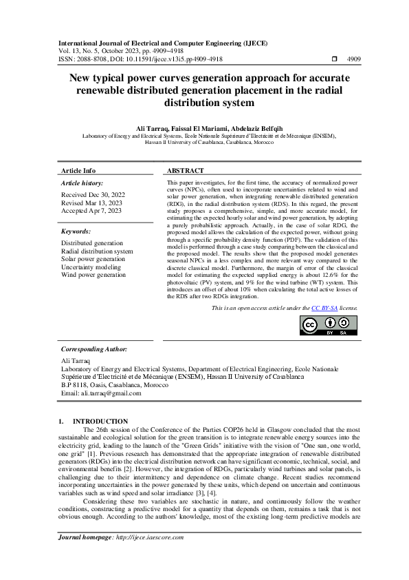 Pdf Accurate Npcs For Renewable Generation Placement