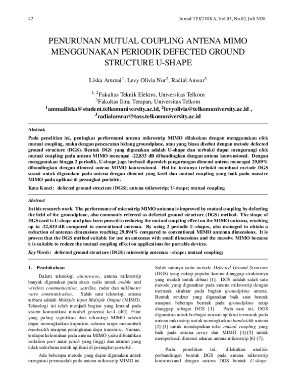 (PDF) Penurunan Mutual Coupling Antena Mimo Menggunakan Periodik ...