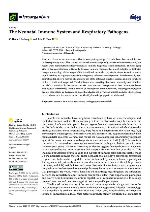 (PDF) The Neonatal Immune System and Respiratory Pathogens