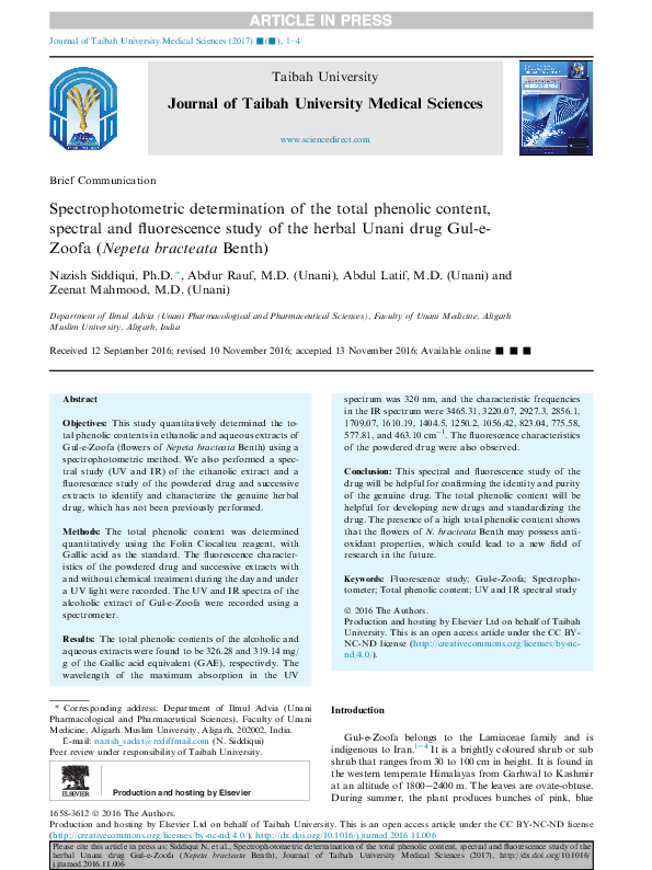 (PDF) Spectrophotometric determination of total phenolics by solvent ...