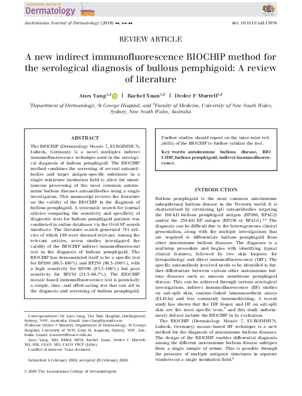 (PDF) A new indirect immunofluorescence BIOCHIP method for the ...