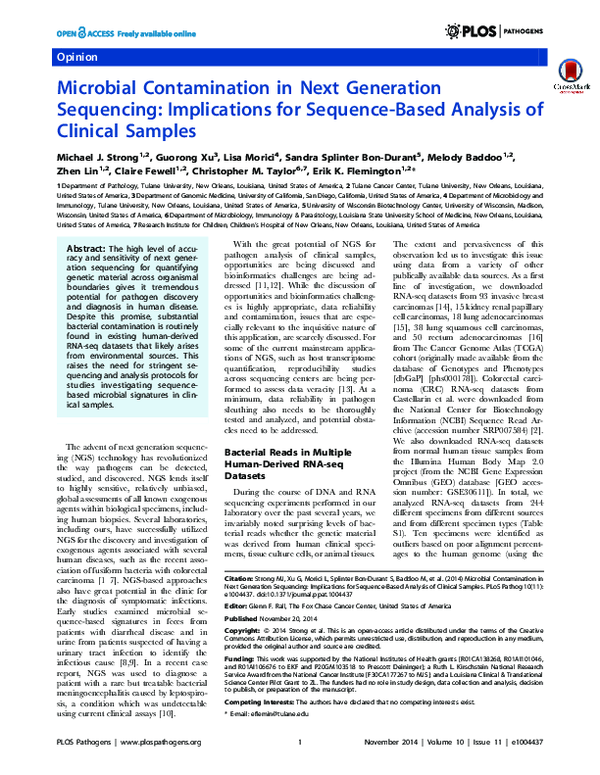 (PDF) Microbial Contamination in Next Generation Sequencing ...