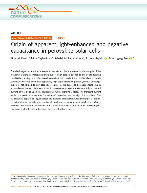 (PDF) Origin of apparent light-enhanced and negative capacitance in ...