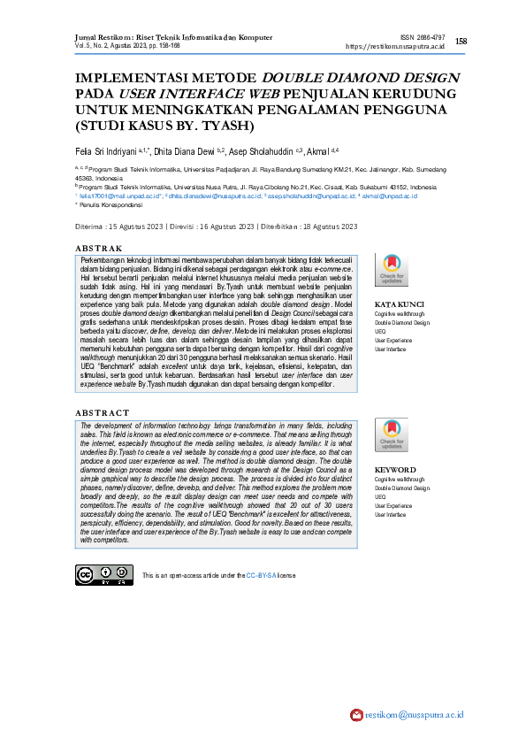 (PDF) Implementasi Metode Double Diamond Design pada User Interface Web Penjualan Kerudung untuk ...