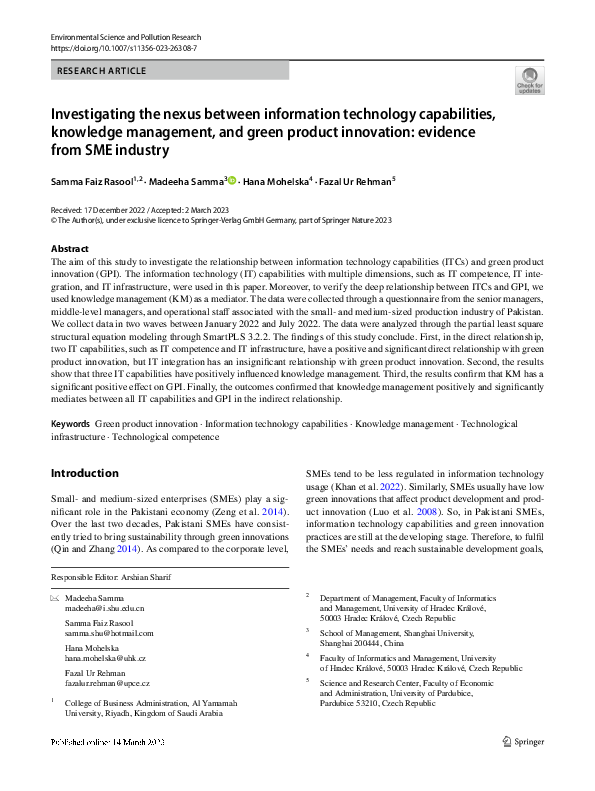 (PDF) Investigating the nexus between information technology capabilities, knowledge management ...