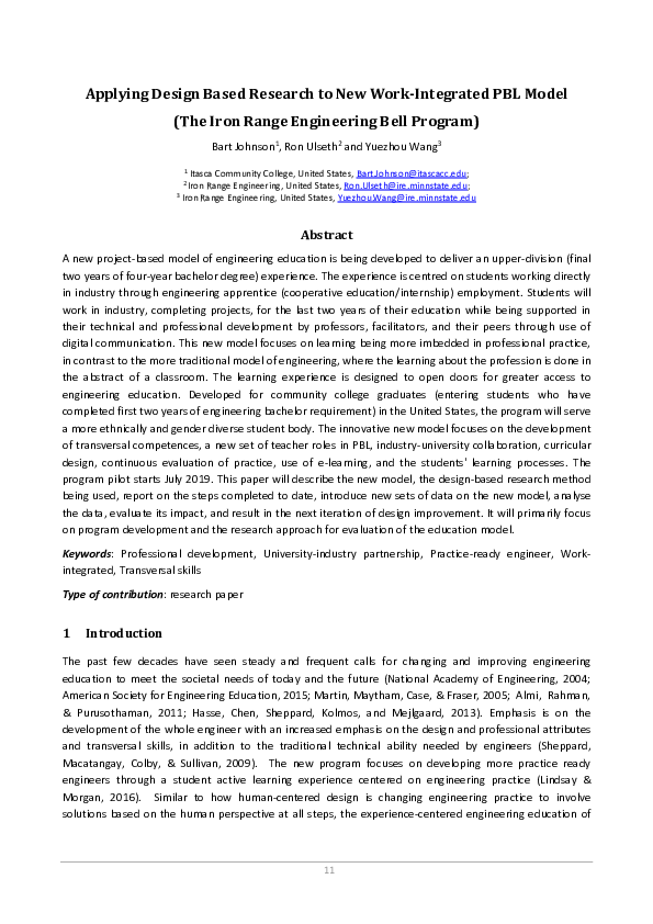 (PDF) Applying Design Based Research to New Work-Integrated PBL Model ...