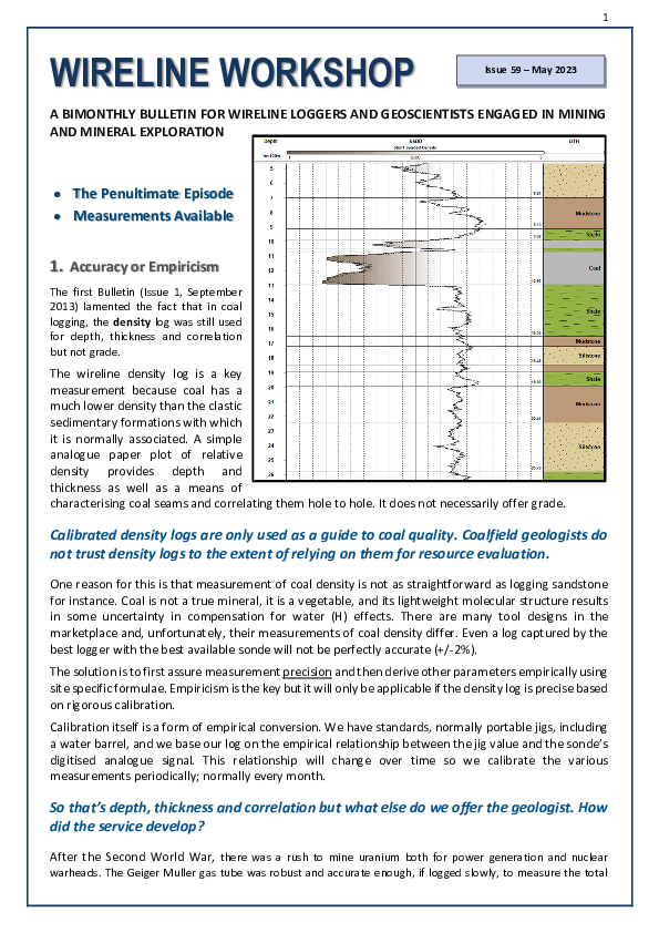 (PDF) Wireline Workshop Bulletin: Issue 59 - May 2023