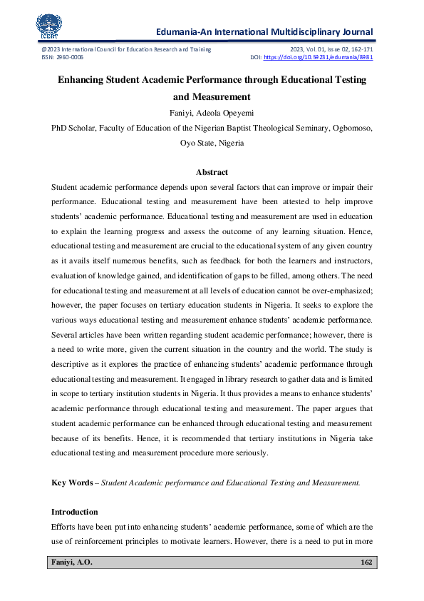 (PDF) Enhancing Student Academic Performance through Educational ...