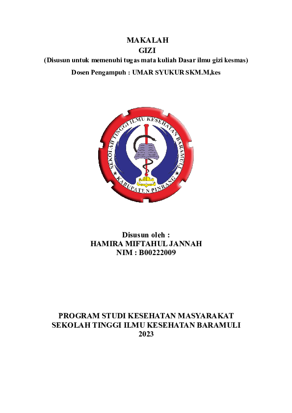 (PDF) MAKALAH GIZI
