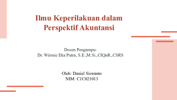 (PPT) PPT Ilmu Keperilakuan dalam Perspektif Akuntansi