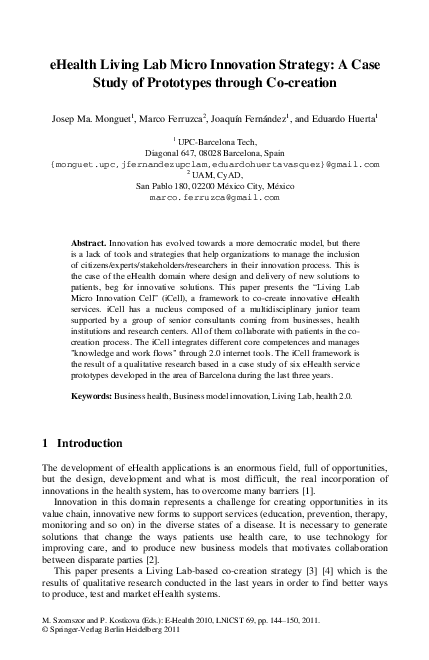 (PDF) eHealth Living Lab Micro Innovation Strategy: A Case Study of ...