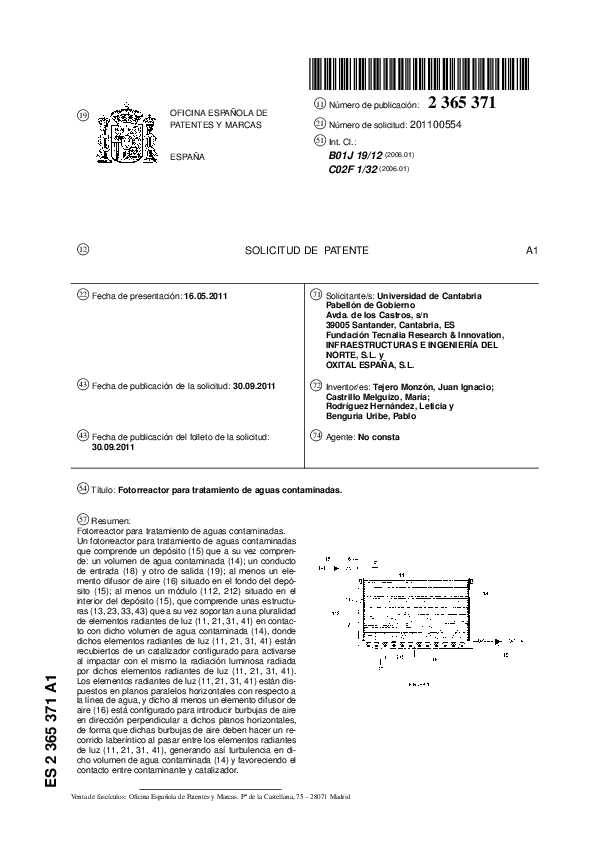 (PDF) Fotorreactor para tratamiento de aguas contaminadas