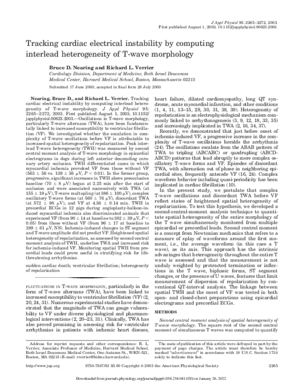 (PDF) Tracking cardiac electrical instability by computing interlead ...