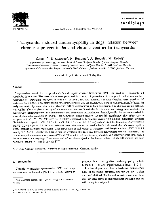 (PDF) Tachycardia induced cardiomyopathy in dogs; relation between ...