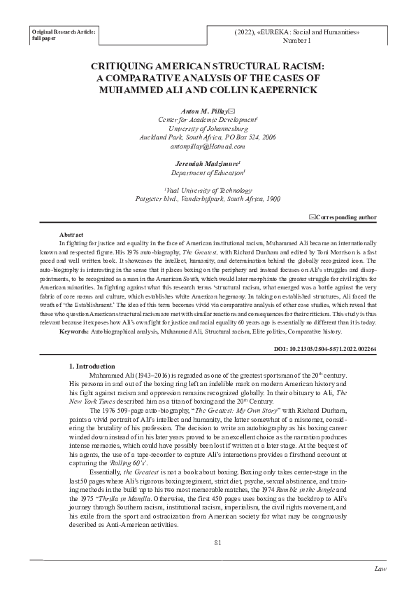(PDF) Critiquing American structural racism: a comparative analysis of ...