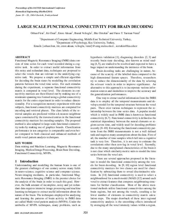 (PDF) Large Scale Functional Connectivity for Brain Decoding