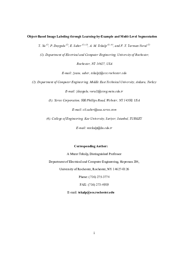(PDF) Object-based image labeling through learning by example and multi-level segmentation