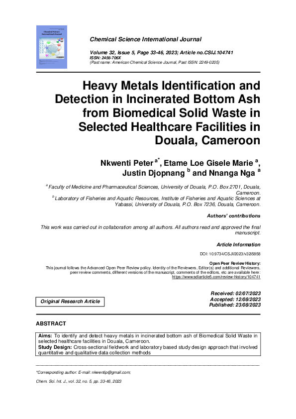 (PDF) Heavy Metals Identification and Detection in Incinerated Bottom ...