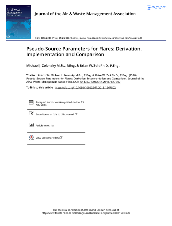 Pdf Pseudo Source Parameters For Flares Derivation Implementation And Comparison