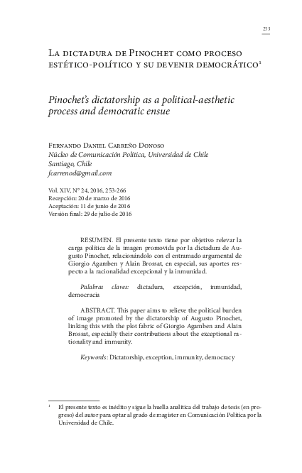 (PDF) Pinochet's dictatorship as a political-aesthetic process and ...