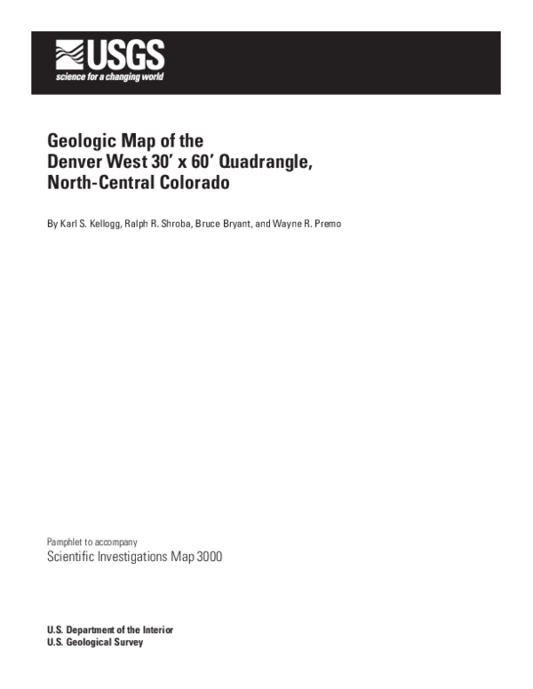 (PDF) Geologic map of the Denver West 30' x 60' quadrangle, north ...