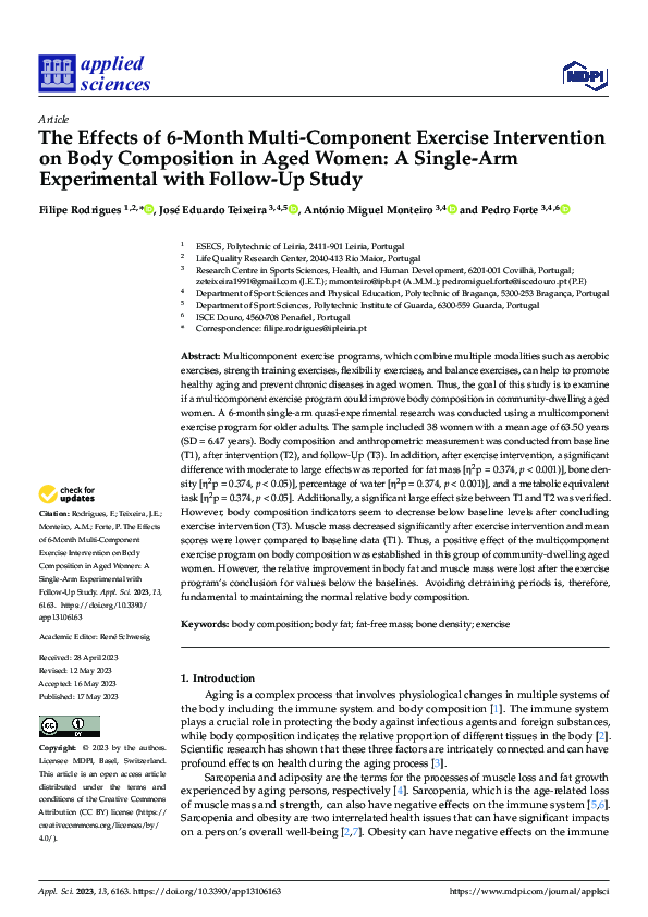 (PDF) The Effects of 6-Month Multi-Component Exercise Intervention on Body Composition in Aged ...
