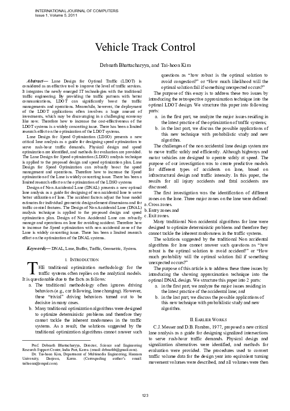(PDF) T Vehicle Track Control | Debnath Bhattacharyya - Academia.edu