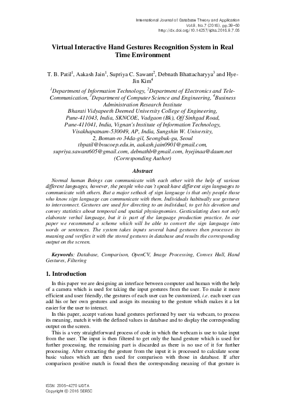 (PDF) Virtual Interactive Hand Gestures Recognition System in Real Time Environment