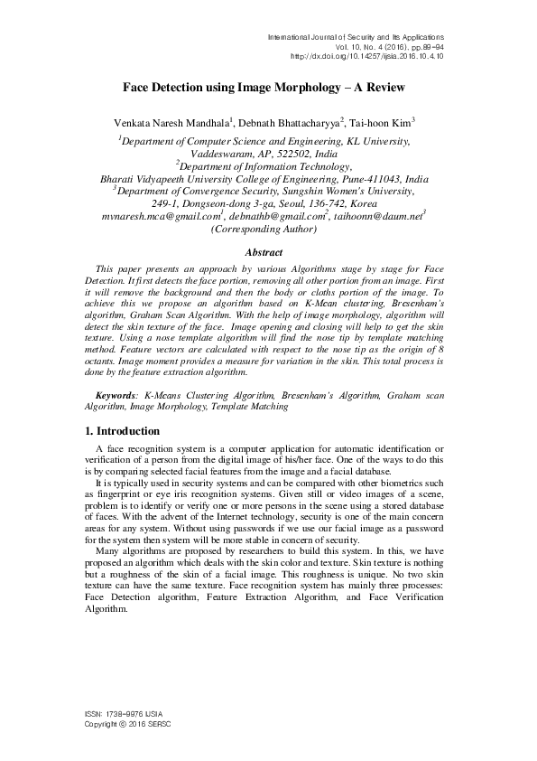 (PDF) Face Detection using Image Morphology – A Review (PDF) Face Detection using Image Morphology – A Review