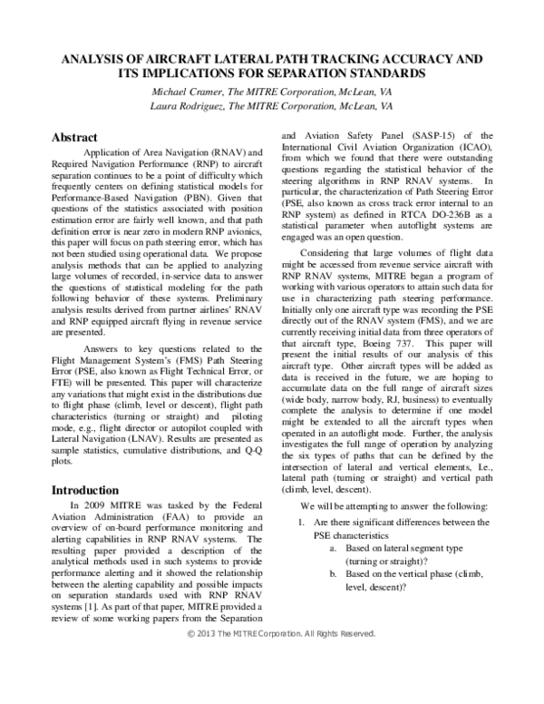 (PDF) Aircraft Lateral Path Tracking Error Analysis