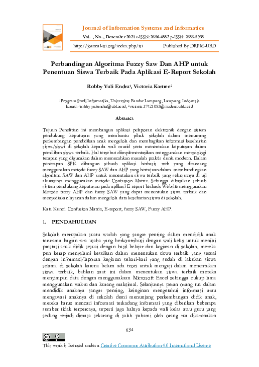(PDF) Perbandingan Algoritma Fuzzy Saw Dan AHP untuk Penentuan Siswa Terbaik Pada Aplikasi E ...