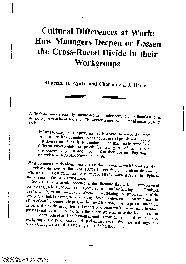 (PDF) Cultural Differences at Work: How Managers Deepen or Lessen the ...