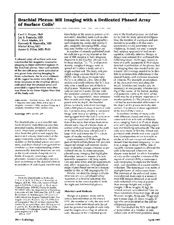 (PDF) Brachial plexus: MR imaging with a dedicated phased array of ...