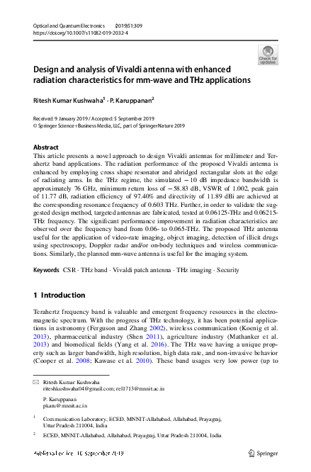 (PDF) Design and analysis of Vivaldi antenna with enhanced radiation ...