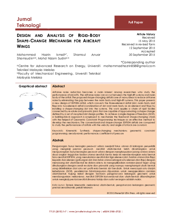(PDF) Design and Analysis of Rigid-Body Shape-Change Mechanism for ...