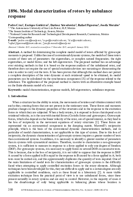 (PDF) Modal characterization of rotors by unbalance response