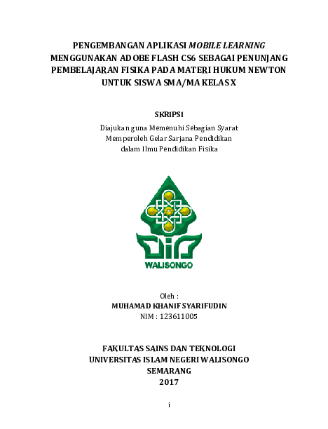(PDF) Pengembangan aplikasi mobile learning menggunakan Adobe Flash Cs6 sebagai penunjang ...