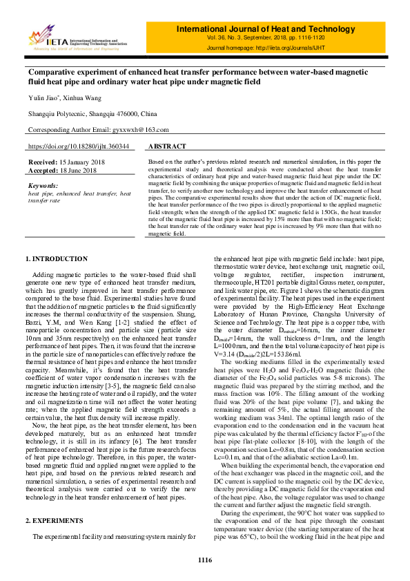 (PDF) Comparative experiment of enhanced heat transfer performance ...