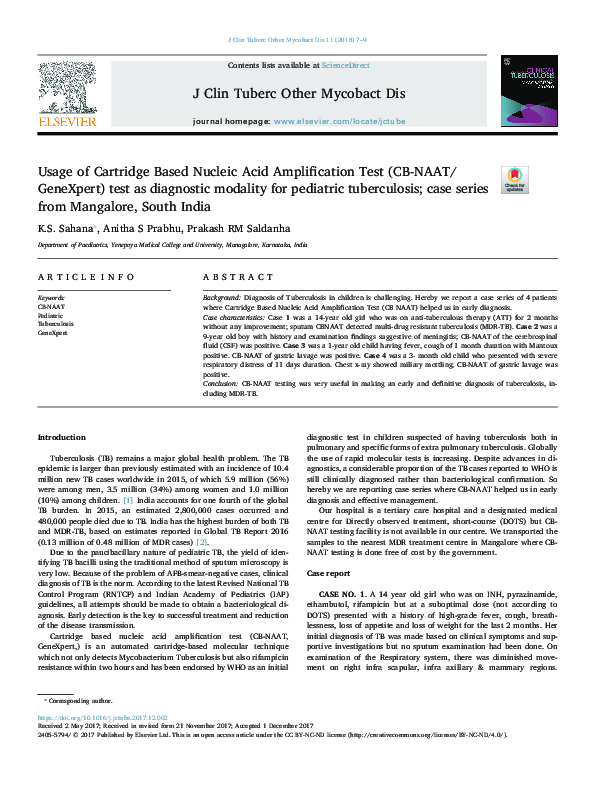 (PDF) Usage of Cartridge Based Nucleic Acid Amplification Test (CB-NAAT ...