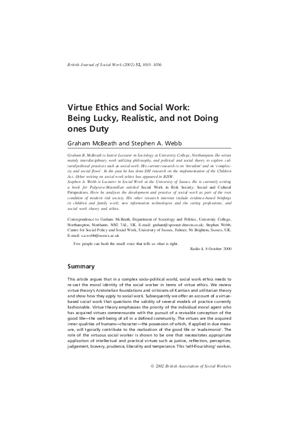 virtue ethics summary