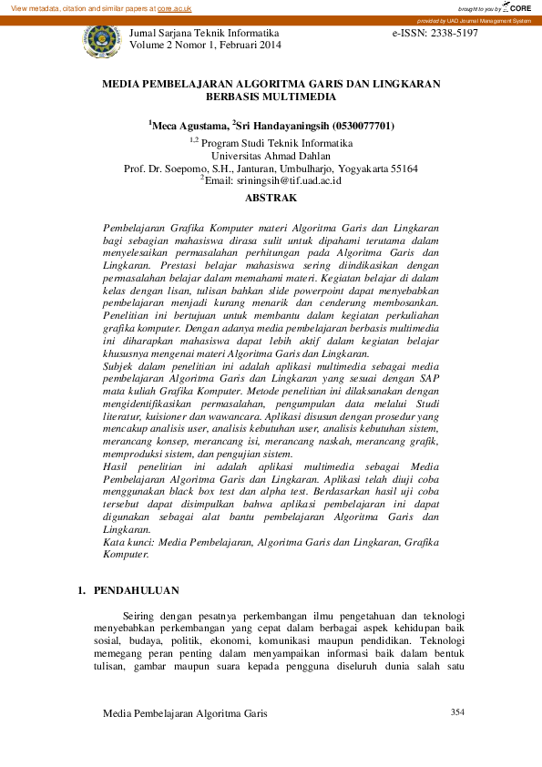 (PDF) Media Pembelajaran Algoritma Garis Dan Lingkaran Berbasis Multimedia