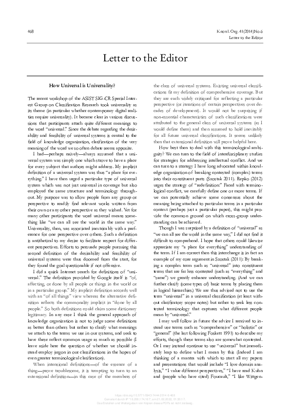 (PDF) How Universal is Universality?