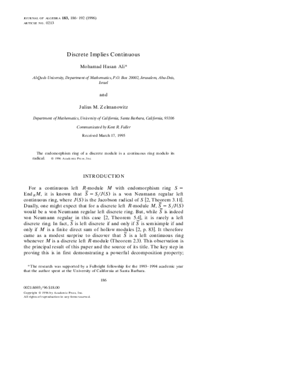 (PDF) Discrete Implies Continuous