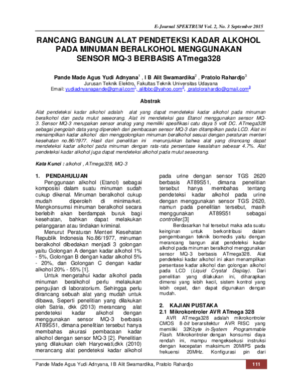 (PDF) RANCANG BANGUN ALAT PENDETEKSI KADAR ALKOHOL PADA MINUMAN BERALKOHOL MENGGUNAKAN SENSOR MQ ...