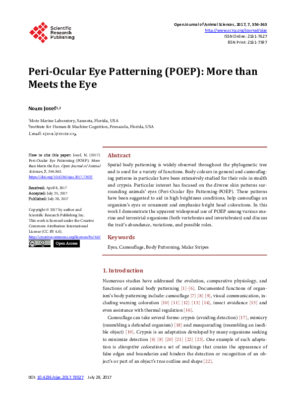(PDF) Peri-Ocular Eye Patterning (POEP): More than Meets the Eye