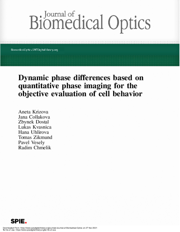 (PDF) Dynamic phase differences based on quantitative phase imaging for ...