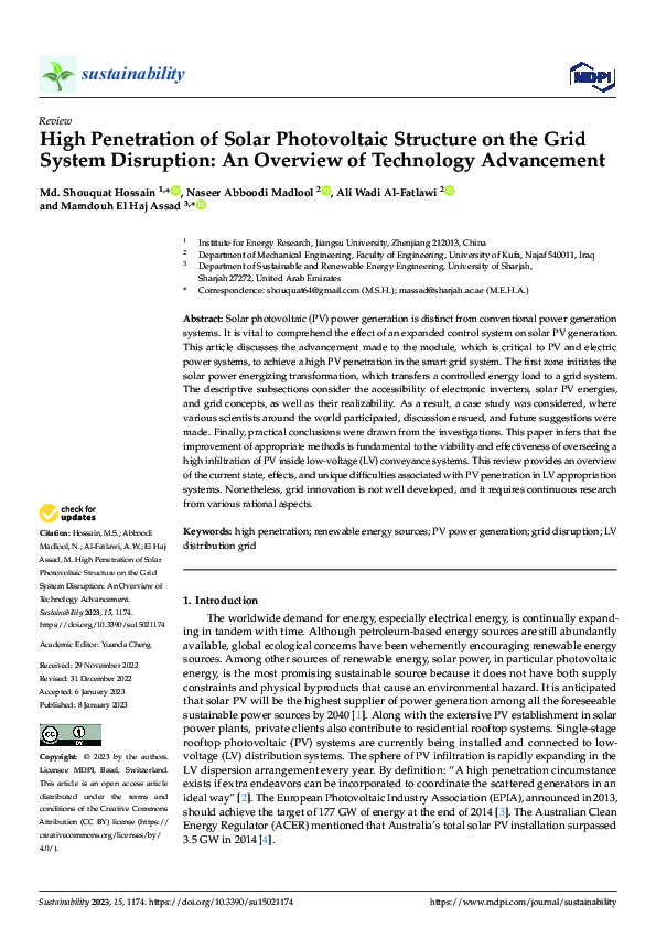 (PDF) High Penetration of Solar Photovoltaic Structure on the Grid ...