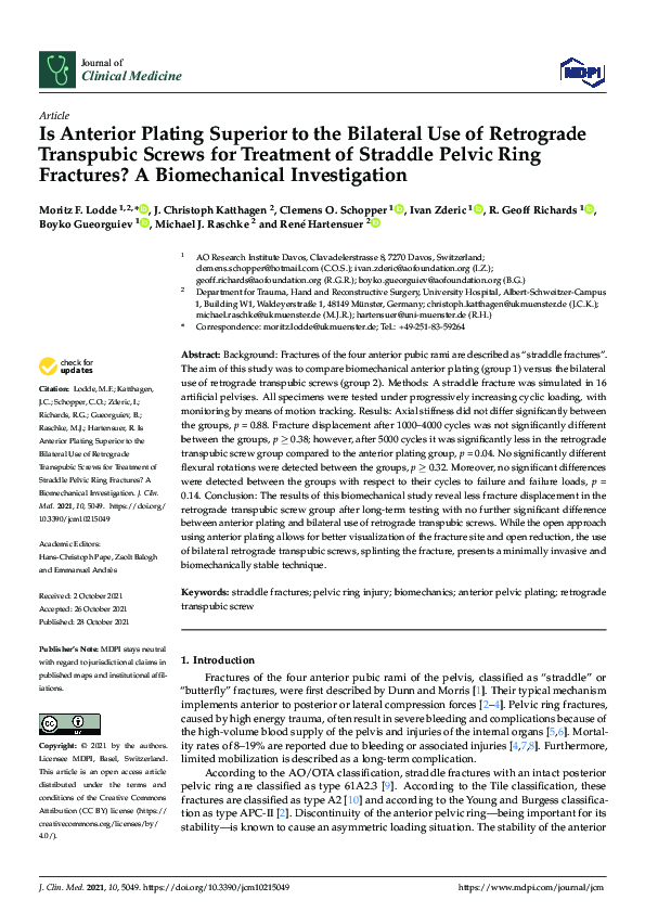 (PDF) Is Anterior Plating Superior to the Bilateral Use of Retrograde ...