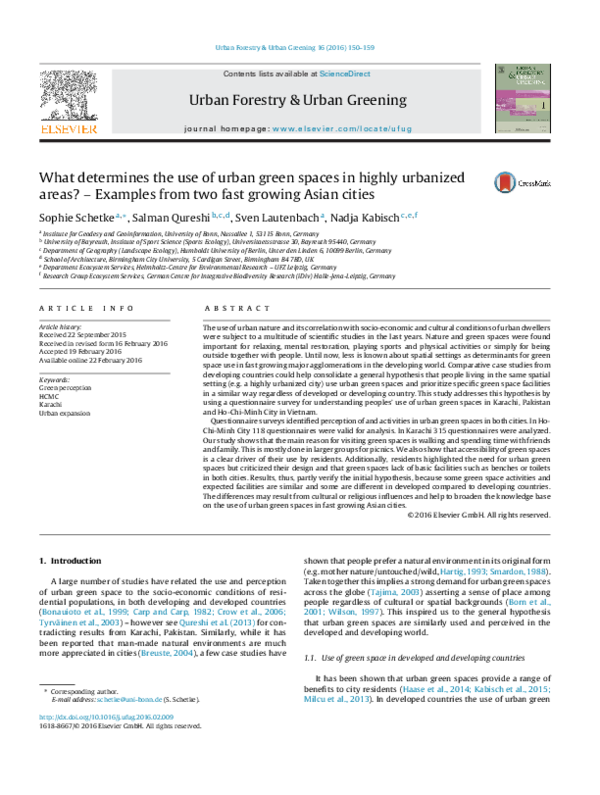 (PDF) What determines the use of urban green spaces in highly urbanized ...