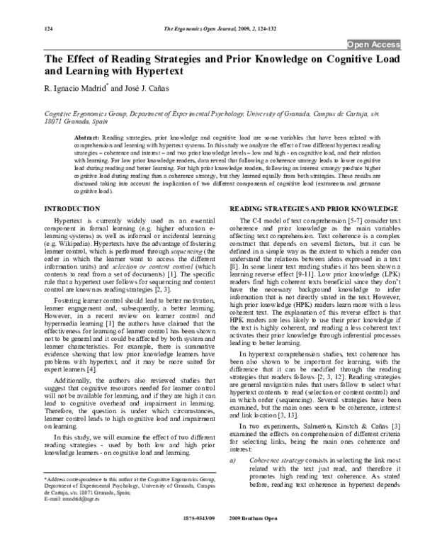 (PDF) The Effect of Reading Strategies and Prior Knowledge on Cognitive ...